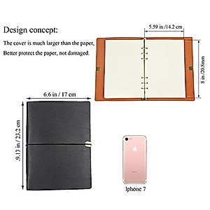A5 Leather Binder Notebook, Langtor PU Journal Writing Notebook Diary Replaceable paper, Fine Soft PU Leather + Metal binder + Quality Paper - 100gsm, Size: 5" X 8.3", 160 Pages (Black)