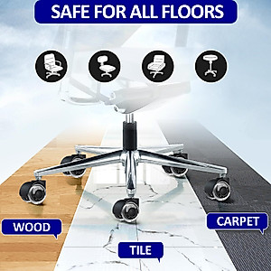 Office Chair Wheels,2 Inch Replacement for Hardwood and Carpet Floors, Heavy Duty Quiet Computer Desk Chair Casters, Universal Caster Wheels Size(11x22 mm), Set of 5