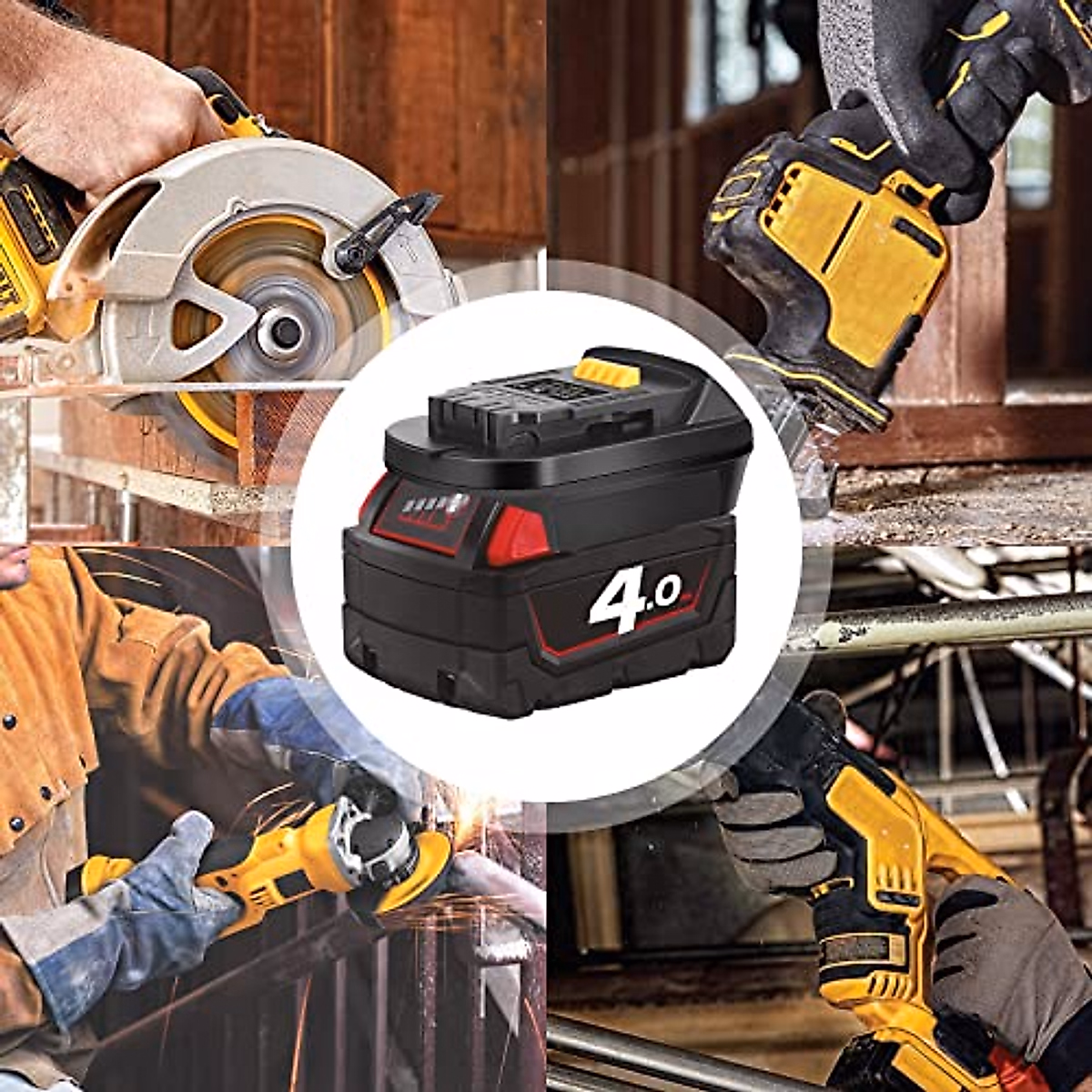 JYJZPB Battery Adapter MIL18DL Converter for Dewalt to Milwaukee Battery Adapter, Compatible for Milwaukee 18V M18 Lithium Tool Battery for Dewalt 20V Cordless Tools