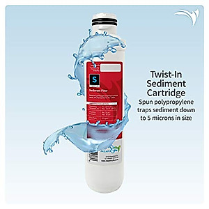 AQUATICLIFE Twist-In Sediment Filter, Carbon Block Filter and Deionization Filter Replacement Cartridges for RO/DI Reverse Osmosis Water Filtration System, Value Pack