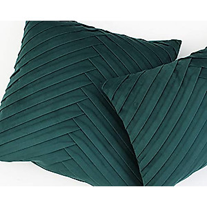 Life is Good James Pleated Velvet Square Throw Pillow, 1 Count (Pack of 1), Green