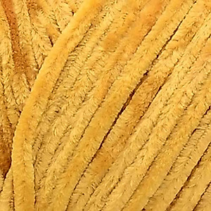 Yellow Solid Color Hand Woven Thick Crochet Thread Chenille Velvet Yarn Soft Wrapping for Craft Scarves Sports Blankets 100g