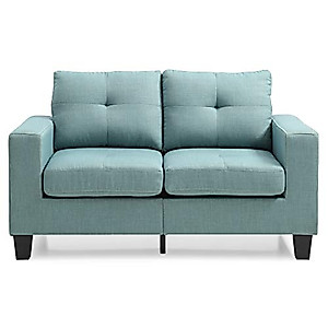 Glory Furniture Newbury Living Room Furniture, 36" H x 58" W x 32" D, Teal