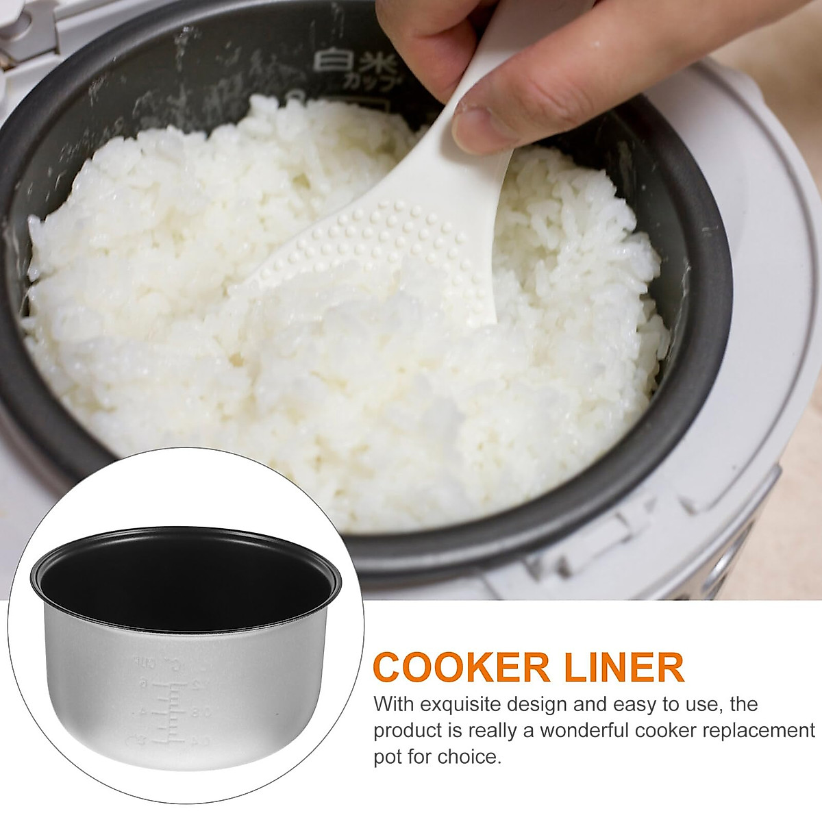 Yardwe Pressure Pot Rice Cooker Replacement Inner Pot: Alloy Cooking Pot Insert Liner 3L Non Stick Cooking Pot Liner Cookware Replacement Accessories Rice Cooker Replacement Pot