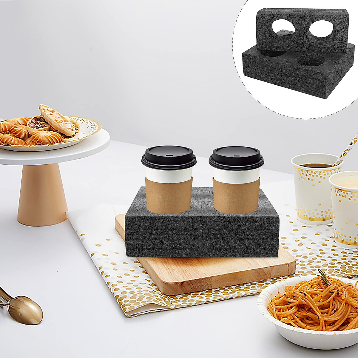 Cabilock Cup Carrier 4pcs Drink Cup Holder Tray Drinks Holder Cup Holder Tray Beverage Carrier Drink Carry Holder Coffee Cup Holder Takeout Cup Holders Milk Tea Cup Pearl Cotton