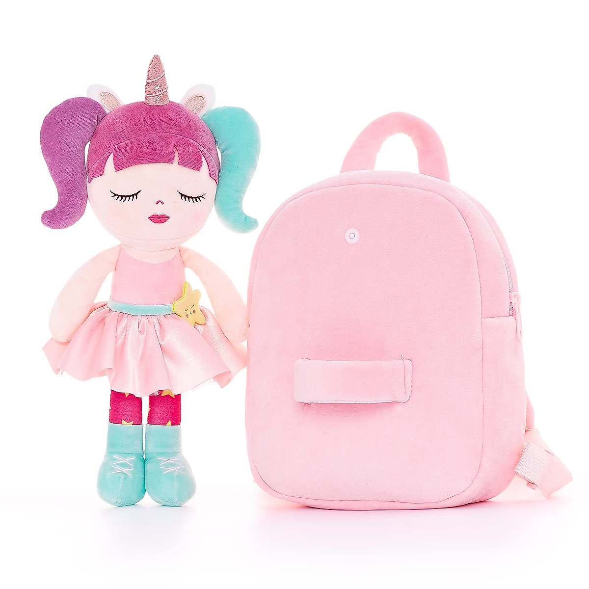 Lazada Girls Backpack with Doll Toddler Toys Baby Girls Gifts Rag Dolls 9.5“