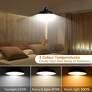 Solar Pendant Light Outdoor - Solar Shed Lights Indoor 3000K|4500K|6500K| with Remote Control Solar Outdoor Lights,IP65 Waterproof Solar Indoor Lights for Garden,Chicken Coop,Gazebo,Barn