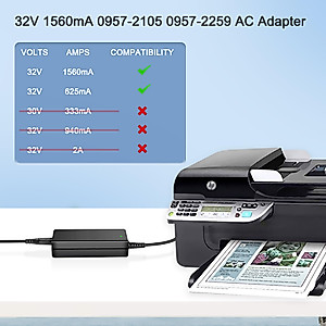 DONGNI 32V 1560mA 0957-2105 0957-2259 Printer Adapter for HP Officejet 4500 6500 6500A 7500 6000 2620 J510 J4550 Photosmart B210 C7280 C5180 C6280 Deskjet 6940 F4280 All-in-One Charger Power Supply
