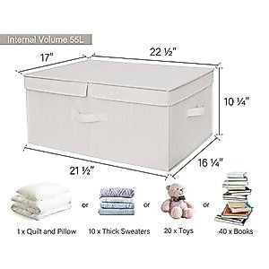 StorageWorks Two 3-Shelf Separable Closet Hanging Shelves with 1-Pack Storage Box with Lid