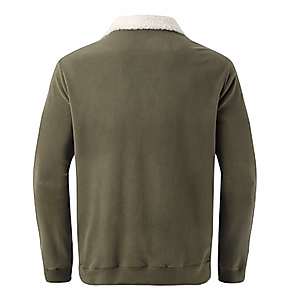 Bluecatlala Zipper Sweatshirt Outdoor Winter Jacket for Men Trucker Hunting Heavyweight Jackets Sherpa Quilted Lined Shirt Outerwear Sport Coat Loose Fit