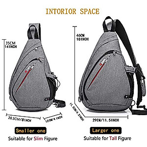 KAKA Sling Bag, Crossbody Backpack Canvas Waterproof Daypack Casual Shoulder Bag(Small One Grey)…
