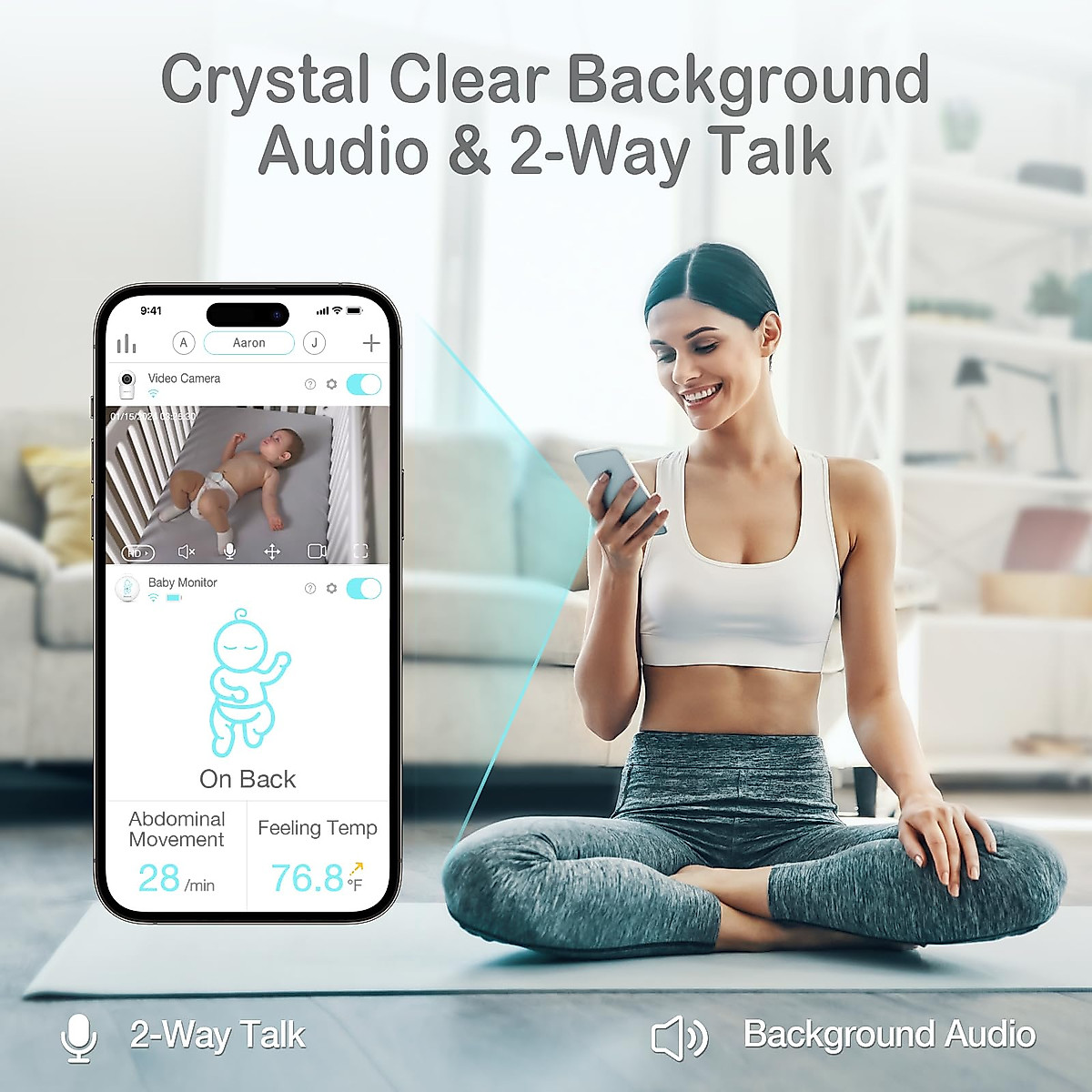 Sense-U Smart Baby Monitor 3 + Video Baby Monitor with Remote Pan-Tilt-Zoom Camera