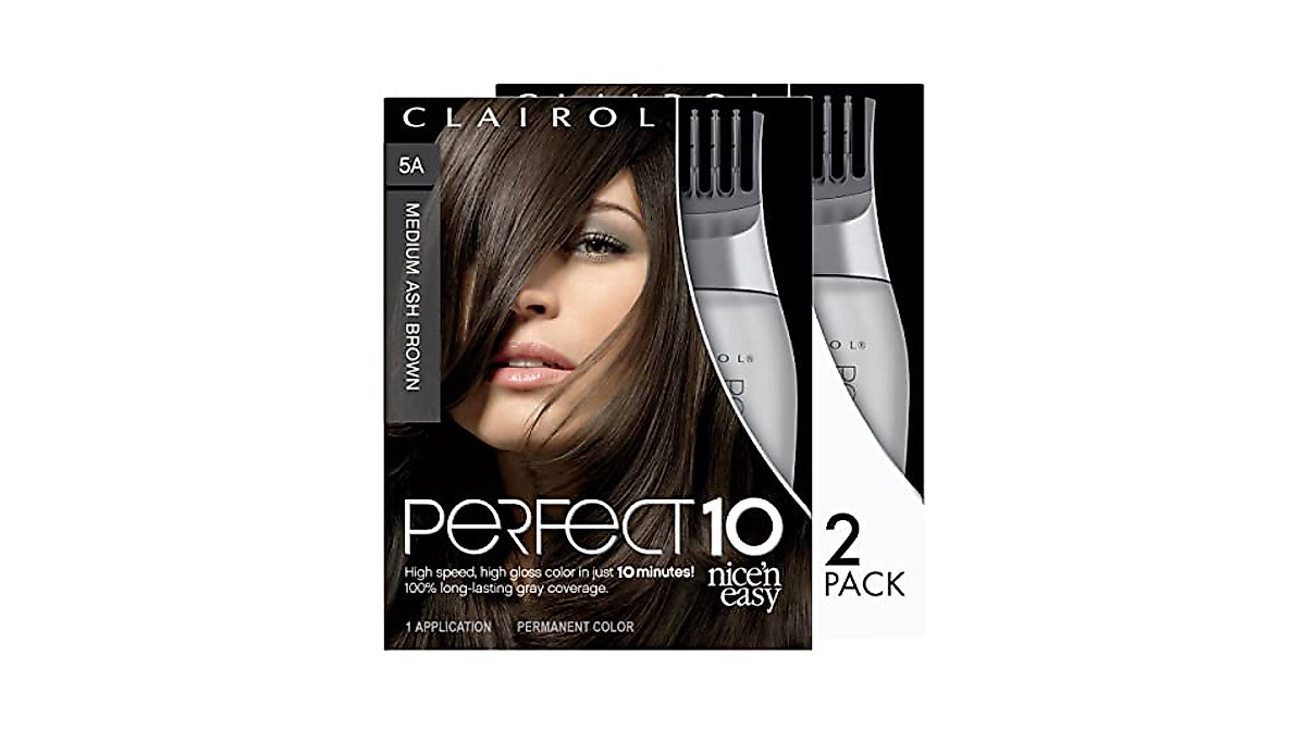 Clairol Perfect 10 Medium Ash Brown Hair Dye | 10 Min