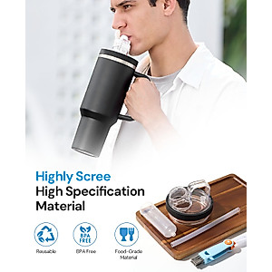 Tumbler Adapter for Stanley to Cirkul, Use Your Flavor Cartridges with Your Tumbler, Fits 40oz / 64oz Stanley Quencher H2.0 FlowState Tumblers, BPA Free Plastic, Food Grade Silicone, Leak Proof