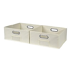 Niche Cubo Set of 2 Half-Size Foldable Fabric Storage Bins- Natural