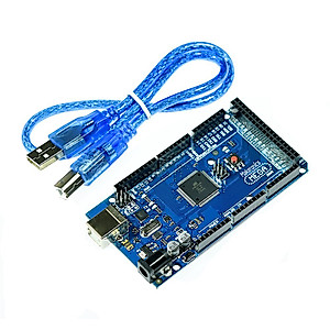 Makeronics Microcontroller Board and RAB 7-in-1 Breadboard Holder with USB Cable Compatible with MEGA 2560 R3 ATMEGA16U2 and Arduino IDE