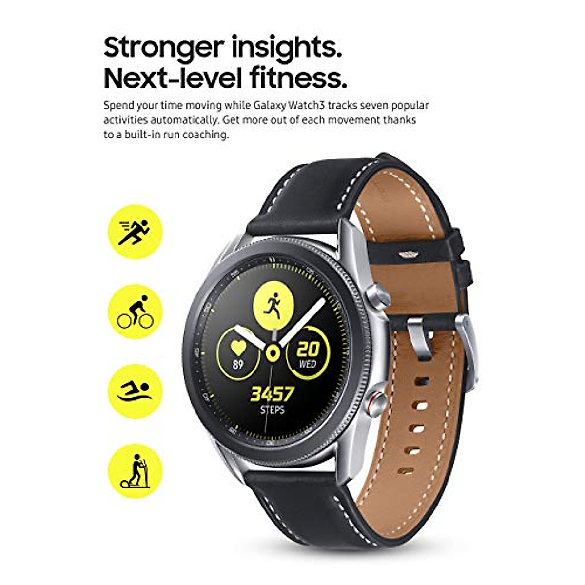 Samsung Galaxy Watch3 Watch 3 (GPS, Bluetooth, LTE) Smart Watch with Advanced Health Monitoring, Fitness Tracking, and Long Lasting Battery (Silver, 41MM) (Renewed)