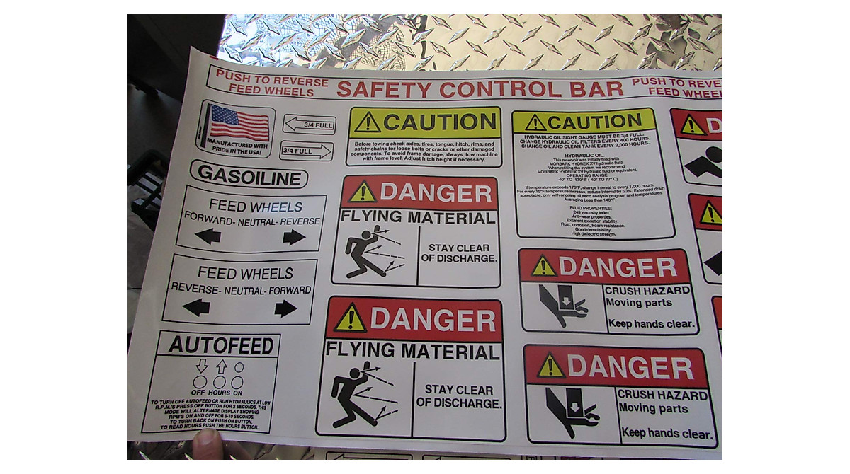 MORBARK Wood Chipper Safety Decal KIT | Multi-Use Safety Decals