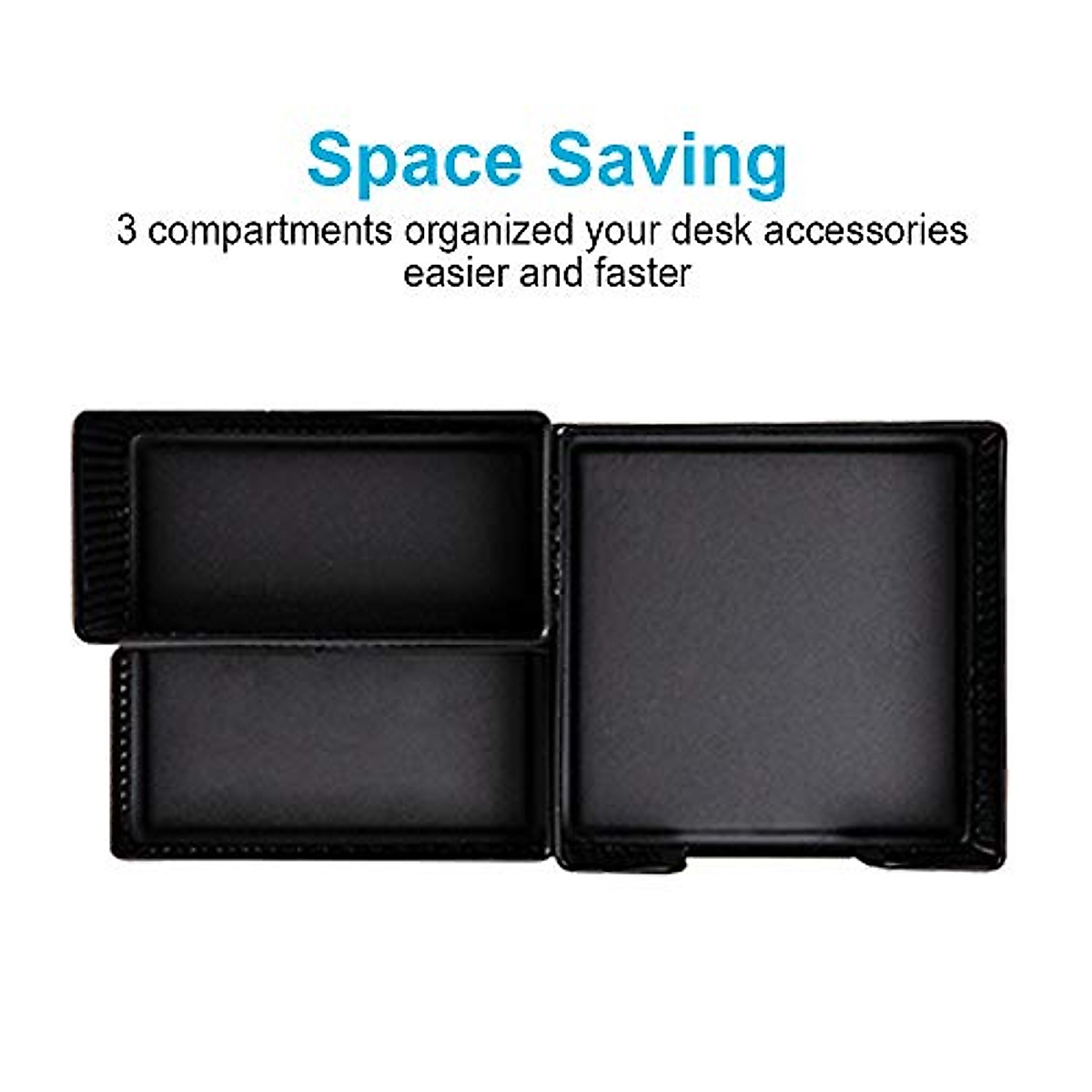 Comix Mesh Pen Pencil Holder with Post It Note Holders Desk Organizer, 3 Compartment Wire Desktop Pen Pencil Cup Caddy Office Supplies Accessories for Home Office School, Black