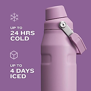 Stanley IceFlow Fast Flow Water Bottle 24 oz | Angled Spout Lid | Lightweight and Leakproof for Travel and Sports | Insulated Stainless Steel | BPA-Free | Ash