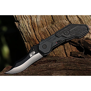 Smith & Wesson M&P SWMP1B 7.1in High Carbon S.S. Assisted Folding Knife with 2.9in Clip Point Blade and Aluminum Handle for Tactical, Survival and EDC,Black