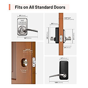 Keyless Entry Door Lock with Handle, Zowill Electronic Keypad Deadbolt Door Locks Handle Lever, Front Door Lock Set, Digital Door Lock, Auto-Locking, Anti-peep Code Door Handle Lock, Satin Nickel