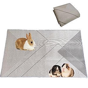 MUYG Guinea Pig Liners for Cage,39"×78" Washable Rabbit Cage Liner Reusable Small Animals Bedding Pads with Anti Slip Super Absorbent Mats for Ferrets Chinchillas Hamster Bunnies