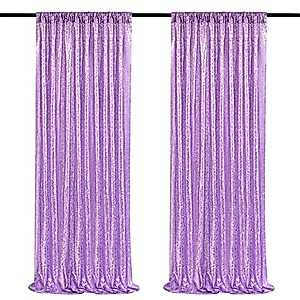 Light Purple Sequin Backdrop Curtains 2 Panels 2FTx8FT Photo Backdrop Glitter Birthday Party Curtains