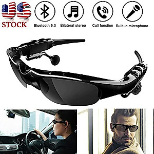 JINYI Wireless Bluetooth Headset with Sports Polarized Sunglasses Music Sunglasses Men Women Sport Sunglasses Smart Glasses Headphone Built-in Mic for Outdoor Cycling Running Driving Fishing