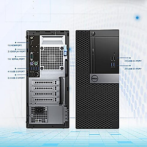 Dell OptiPlex 7040 Mini Tower PC, Intel Quad Core i7-6700 3.40GHz, 32GB DDR4 512GB NVMe M.2 SSD 2TB HDD, AX200 Built-in WiFi 6 Bluetooth 5.2 HDMI Wireless Keyboard & Mouse Windows10 Pro (Renewed)