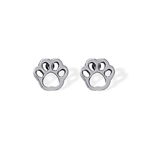 Boma Jewelry Sterling Silver Paw Print Stud Earrings