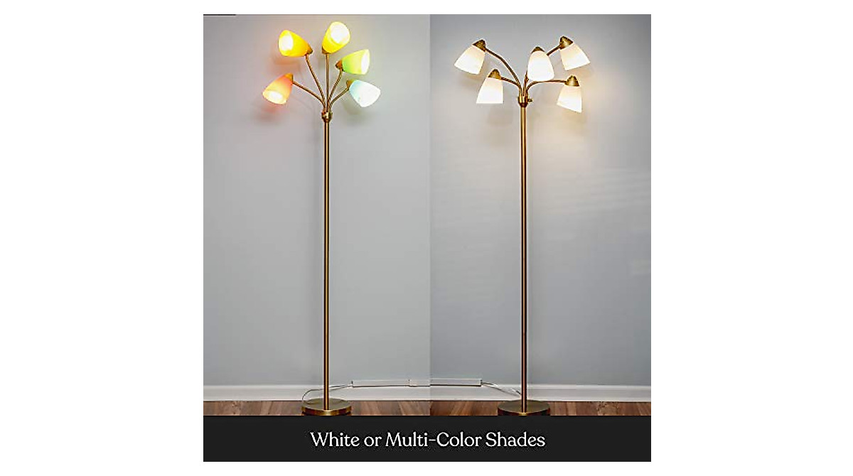Brightech Medusa LED Floor Lamp - Dimmable, Multi-Head