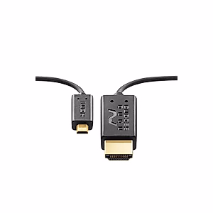 Nanosecond Extreme Slim 2.6’ Micro HDMI Cable – World’s Thinnest and Most Flexible HDMI Cable. (2.6 Ft / 0.8m) High-Speed Supports Full 1080P, 4K, UltraHD, 3D, Ethernet, and Audio Return Channel