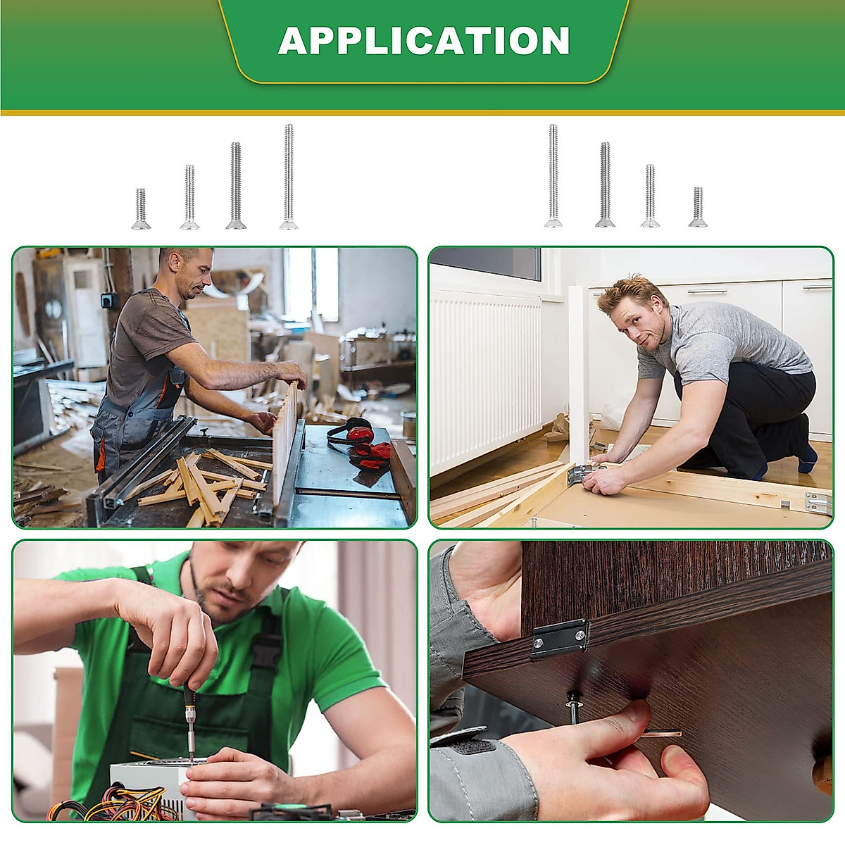 FOLIV Flat Head Socket Cap Screws, 1230PCS M2 M3 M4 M5 Bolts Nuts Washers Assortment Kit, Allen Socket Drive, 304 Stainless Steel