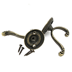 LXZ 4 PCs Antique Brass Wall Mounted Hooks - Wall Hooks - Hat Hangers Robe Hooks, Height 2.9-in (7.3 cm)