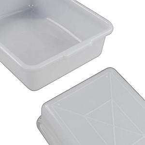 Joyeen Wash Basin Tub, Plastic Dish Pan 8 Liter, White Bus Tubs, Set of 4