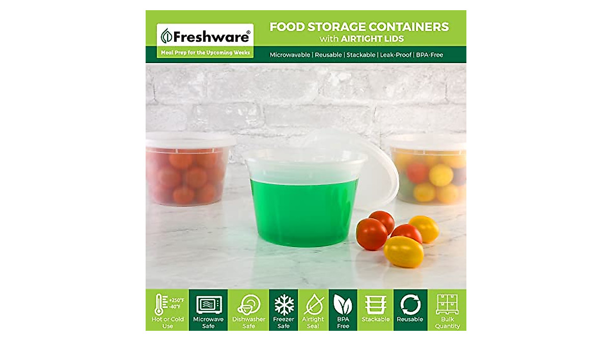 Freshware 12 Pack 48 oz Food Storage Containers