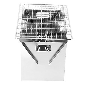 Folding Charcoal BBQ Grill, Mini Foldable BBQ Grill, Stainless Steel Mini Detachable Portable Barbecue Grill for Outdoor Camping