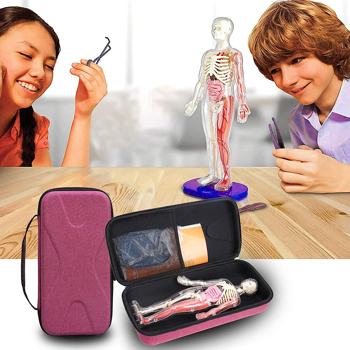 Aproca Hard Storage Travel Carrying Case for SmartLab Toys Squishy Human Body (Red)