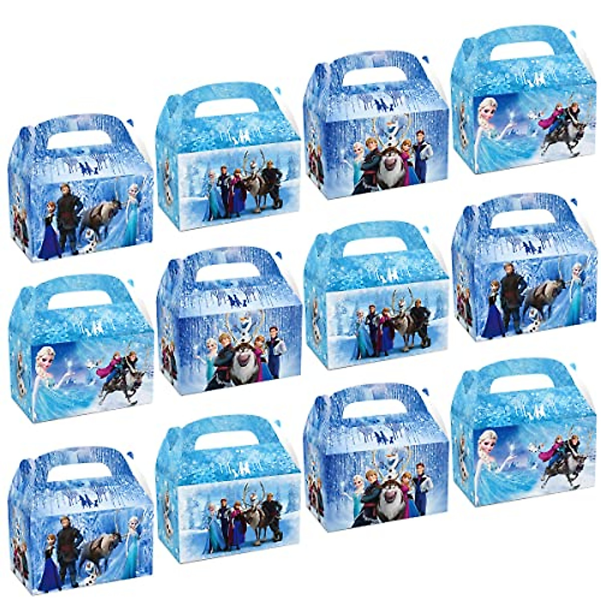 OU RUI 12Pcs Frozen Theme Party Supplies Frozen Party Candy Box Gift Bags Kids Party Decoration
