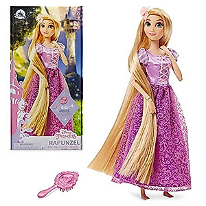 Disney Store Official Princess Rapunzel Classic Doll for Kids, Tangled, 11 ½ Inches, includes Brush with Molded Details, Fully Posable Toy in Glittering Outfit - Suitable for Ages 3+