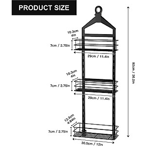 Purdaz Shower Caddy Over Shower Head,Adjustable Hanging Shower Organizer Shelf Shower Storage Rack Basket No Drilling Shower Organizer for Bathroom,Black