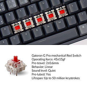 Keychron K14 70% Layout 72 Keys Bluetooth Wireless/USB Wired Mechanical Keyboard for Mac with Gateron G Pro Red Switch/Multitasking/RGB Backlight/Aluminum Frame Computer Keyboard for Windows Laptop