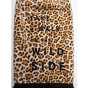 TAKE A WALK ON THE WILD SIDE Embroidered - CHEETAH PRINT - DOUBLE THICK FULL SIZE CROCHET TOP HANGING KITCHEN TOWEL