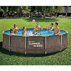 Summer Waves 14ft x 36in Wicker Metal Frame Pool Set