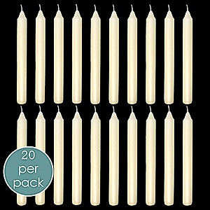 7 Inch Ivory Taper Candles 6 Hour Burning Candle Decorate Your Dinner Wedding Table Dripless and Smokeless Candle Unscented Fits Most candlesticks -20 Pack Household Candles