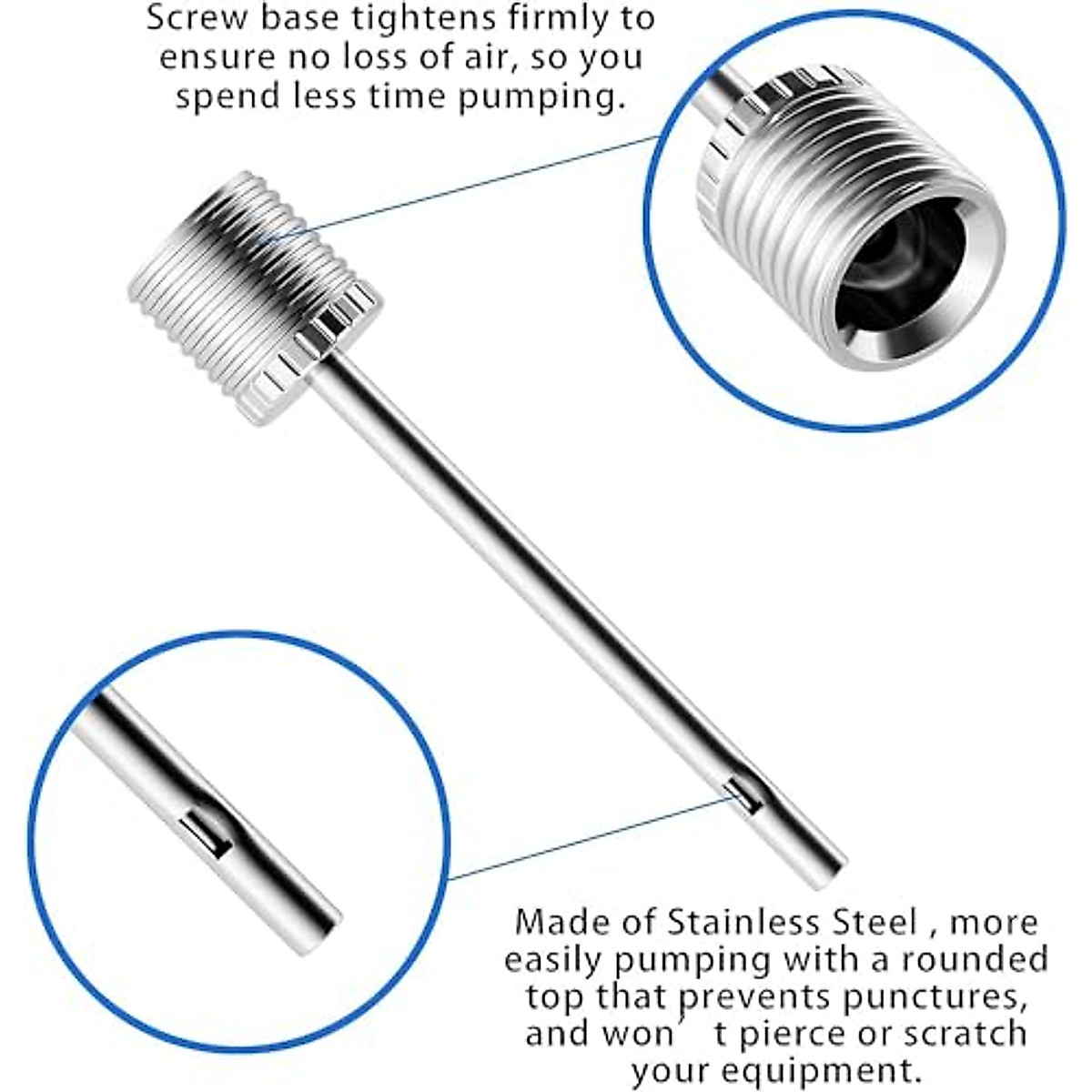 Motorenbau Air Pump Needle 35pcs, Ball Inflation for Basketball, Football, Soccer, Volleyball or Rugby Balls Replacement Pin Inflating with Storage Box Silver