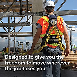 3M DBI-SALA Shockwave 2, 1244412 6' Shock Absorbing Lanyard, Tubular Web, 100% Tie Off w/ Steel Rebar Hooks On Leg Ends, Snap Hook On Other, Yellow