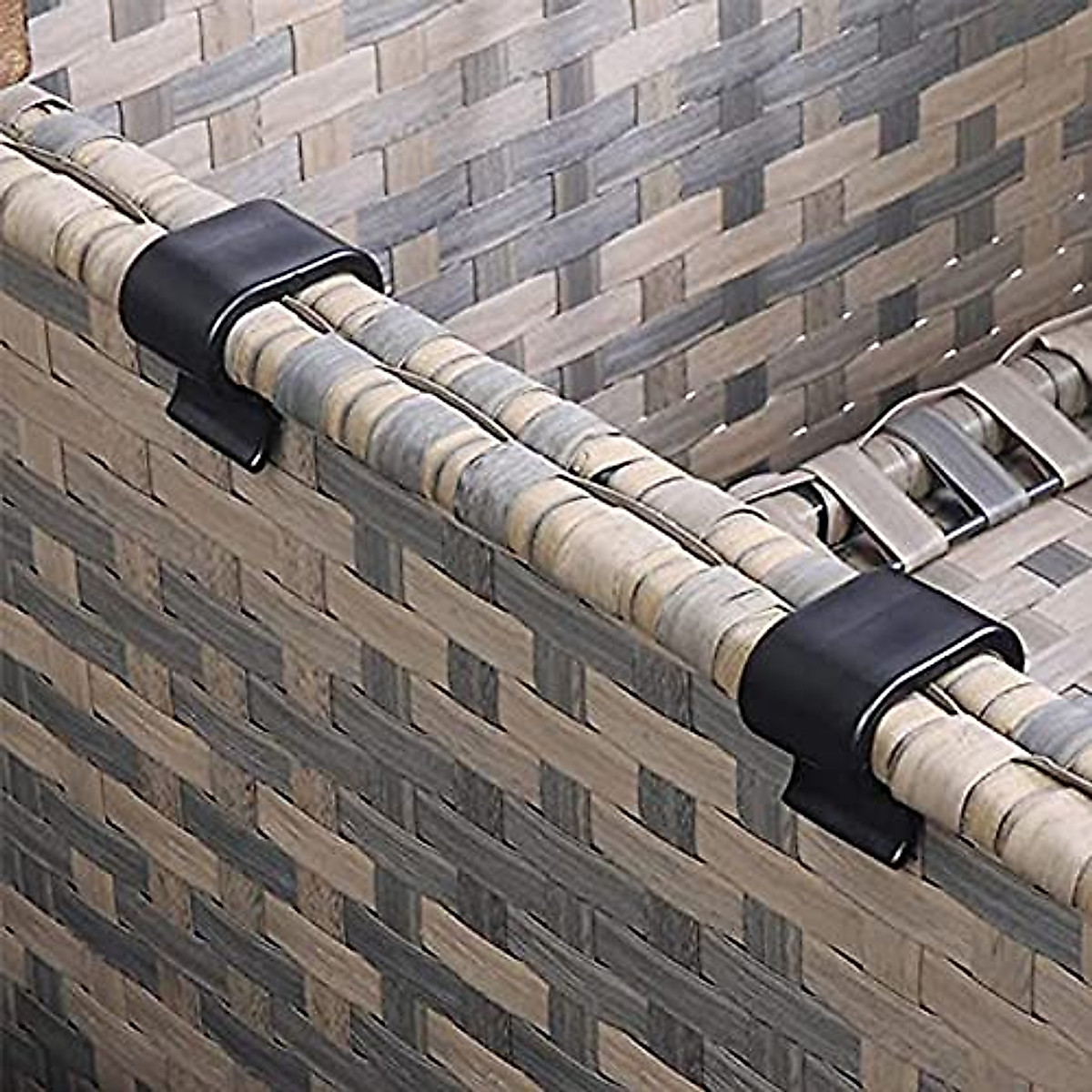 5 Pieces Outdoor Wicker Furniture Clips Sofa Rattan Chairs Connector Fastener Clamp Outdoor Patio Garden Wicker Rattan Furniture Aligment Sectional Connector(Black, Small Size)