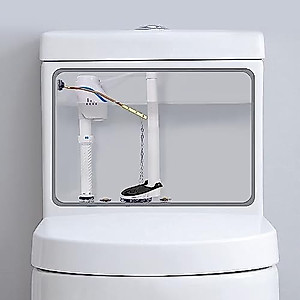 Toilet Flapper Replacement Kit High Performance Universal Toilet Tank Flapper with Stainless Chain & Hook, Long Lasting Rubber, Easy to Install Black 2inch 2pc